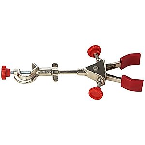 United Scientific CLPVC2 Die Casted Zinc Alloy 2 Prong PVC Lined Buret Clamp with Boss Head, Chrome Plated Finish