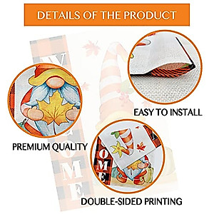 OlaTopia Set of 4 Gnome Seasonal Garden Flags 12x18 Double Sided, Buffalo Plaid Welcome Spring Summer Winter Fall Garden Flag, Vertical Burlap Farmhouse Yard Flags for Home Outdoor Decor