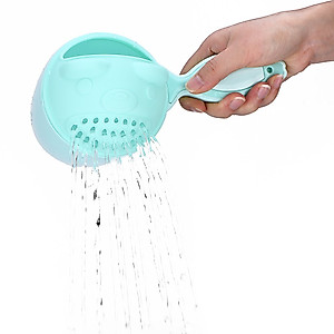 GLOGLOW (Pack of 2) Shampoo Rinse Cup Waterfall Shampoo Rinser for Kids, Multifunction Cute Washing Baby Hair Rinse Cup Safe Cartoon Shower Shampoo Bathing Flusher Protection Tool (Green)