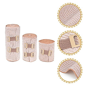 FOMIYES 3pcs Elastic Supplies Wrap Trans Tape Elastic Sports Tape Paper Tape Wrap Compression Thigh Wrap Compression Strap Elastic Fibers Stripe