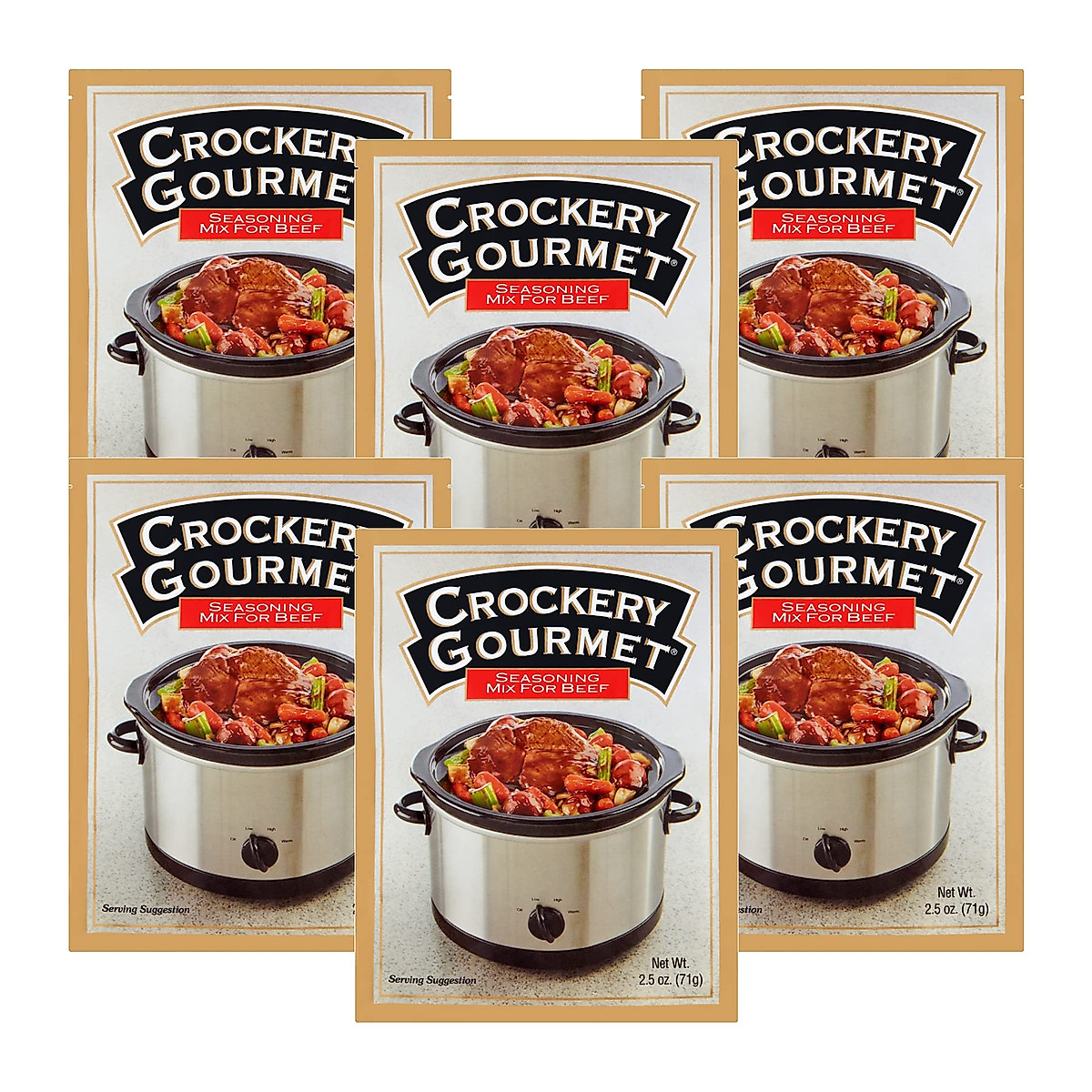 Crockery Gourmet Seasoning Mix for Beef, 2.5-Ounce Packets (Pack of 6)