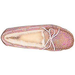 UGG Girls K Dakota Spots Slipper, Chestnut Sparkle Suede, 5 Big Kid