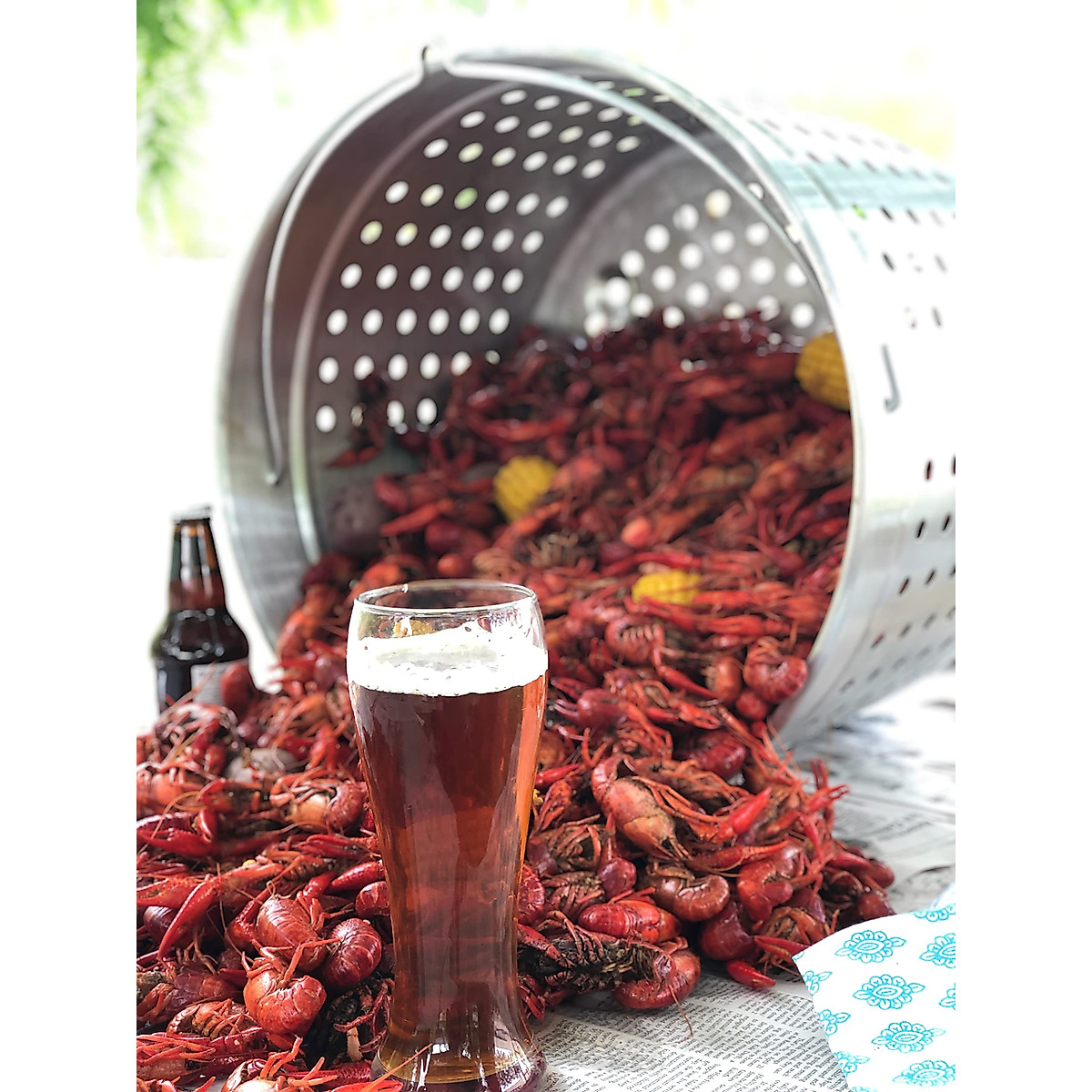 Bayou Classic B100 100-qt Reinforced Aluminum Basket w/ Helper Handle Handcrafted by artisans in El Salvador Perfect Addition to Bayou Classic 100-qt Bayou Boilers