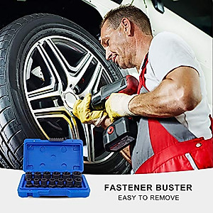 Luckyway 13-Piece Impact Bolt & Nut Remover Set, Nut Extractor Socket, Bolt Remover Tool Set
