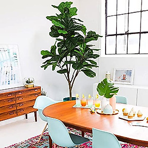 VIAGDO Artificial Fiddle Leaf Fig Tree 6ft Tall 86 Decorative Faux Fiddle Leaves Fake Fig Silk Tree in Pot Artificial Tree for Home Office Living Room Bathroom Corner Decor Indoor