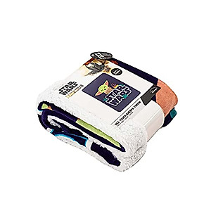 Northwest Star Wars - The Mandalorian Silk Touch Sherpa Throw Blanket, 40" x 50", Snack is The Way