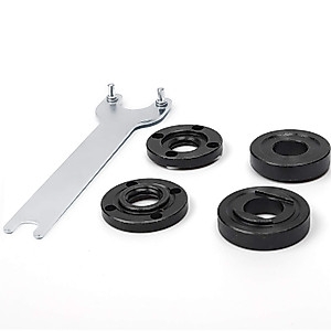 KOWOOD 4-1/2" 5" 5pcs Angle Grinder Flange Nuts with Spanner Compatible for Dewalt Makita Angle Grinder Flange with 5/8"-11 threaded shaft