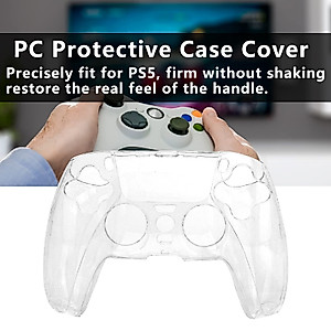 Gamepad Case for PS5 Controller, Clear Controller Skin Anti-Slip Silicone Rubber Cover for PS5, Gamepad Handle Grip for PS5 Controller