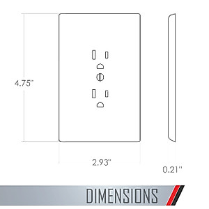 Taymac 2000W Masque 2000 1-Gang Decorator Style Wallplate, Paintable Duplex Outlet Cover, White (1-Pack)