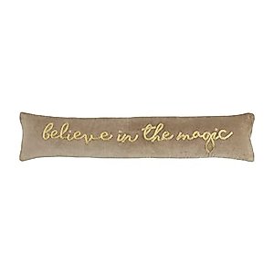 Mud Pie Holiday Long Velvet Pillow, 7" x 35", Taupe 74 Count