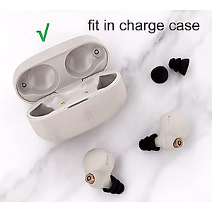 Compatible with SONY WF 1000XM4 triple flange ear tips, JNSA Anti Slip Noise Canceling 3 flange ear tip replacemnt for sony 1000xm4/1000xm3/c500/LinkBuds S, fit in case,1 Size 8 Pairs 4 Colors