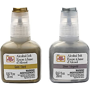 Mod Podge, Metallics Alcohol Set of 2 .67 fl oz / 20 ml Kit, DIY Epoxy Resin Ink Supplies for Arts and Crafts, 25291