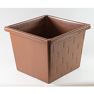 Calibonsai 2 x Japanese Plastic Bonsai Training Pot Flower Garden Planter 10 inchx 10 inchx 7.75 inch, Dark Brown