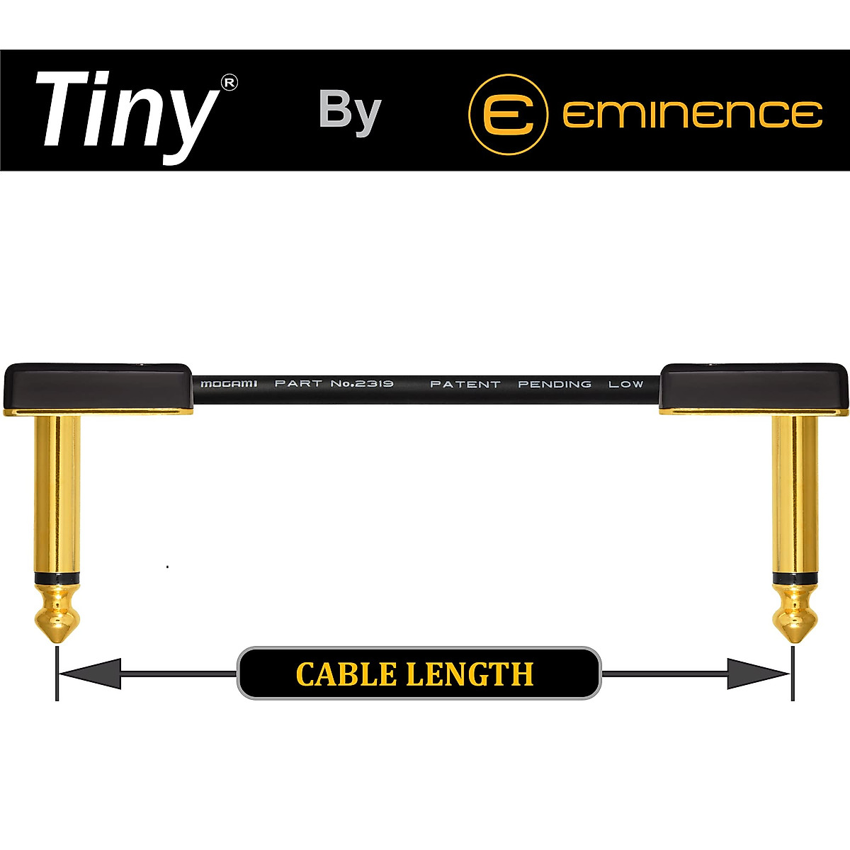 WORLDS BEST CABLES 6 Units - 6 Inch - Pedal, Effects, Patch, Instrument Cable Custom Made Using Mogami 2319 Wire & Eminence Tiny Gold Plated Angled TS Connectors