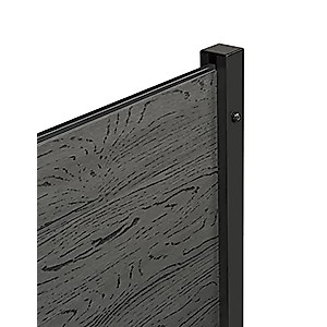 Enclo Privacy Screens 3.5ft H x 3.5ft W EC18002 Woodtek Vinyl Lincoln Outdoor Privacy Fence Panel Screen No-Dig Kit, Charcoal (2-Pack)