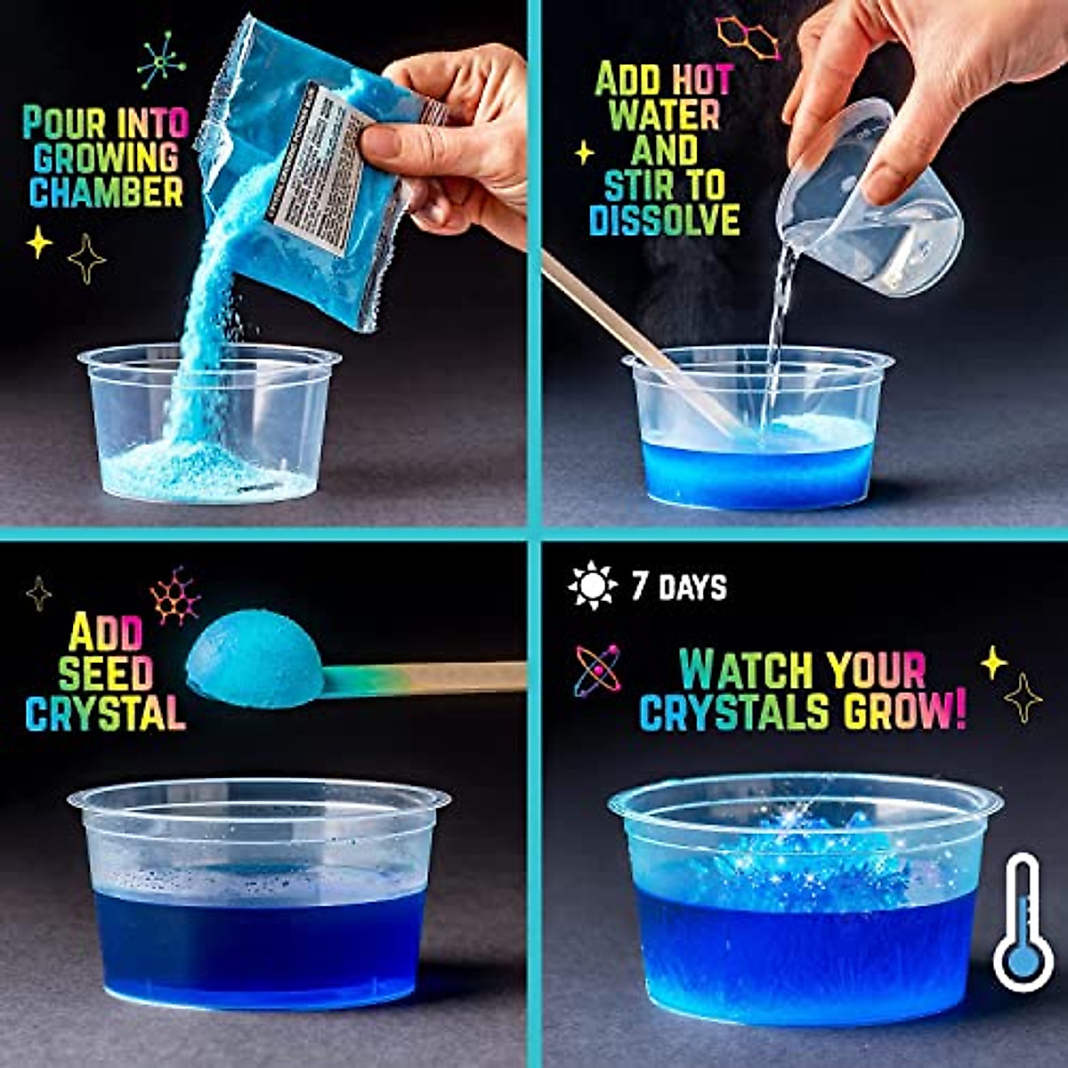 Original Stationery Grow Your Own Crystal Unicorn Terrarium Kit, Crystal Growing Kit with Everything Needed to Grow 3 Real Crystals for Kids, Fun Creative Experiment & Unicorn Terrarium Kit for Girls