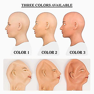 SHMCOFE Crossdressing Silicone Female Mask Headwear Mask For Crossdressers Cosplay Halloween Transgender