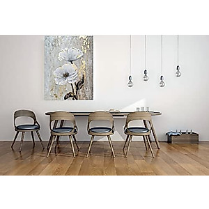 MYBEAUTYWALLA Vertical Flower Oil Painting - Hand Painted Abstract Floral Artwork with Gold Foil - Modern Still Life Pictures for Living Room Hallway Farmhouse Decor