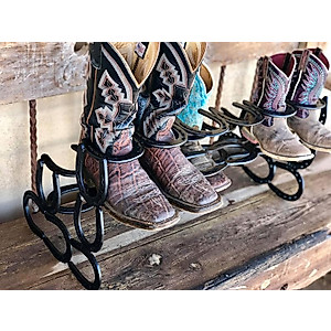 VOFMK Boot Rack, 6 Pairs of Boots, Horseshoe Decor, Horseshoe Art, Boot Holder, Shoe Organizer, Cowboy Boot Rack, Gift for her or him