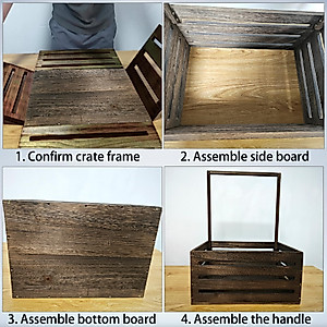 Baby Shower Crate Closet, Large Wooden Baby Basket with Handle, Baby Storage Crate Hamper, Baby Shower Gifts Crate, New Born Baby Gifts Basket for Boys Girls, Pregnancy Gifts for New Parents(Brown)