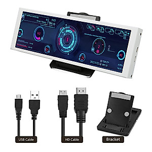 7.9 Inch CPU Hardware Temperature Monitor External Expansion Display, IPS CPU GPU SSD Data Temperature Monitor Panel for PC ARGB Computer Case Secondary Screen