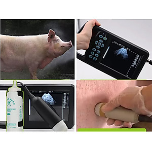 NEWTRY Veterinary Ultrasonic Scanner, Portable Handheld Pregnancy Tester with Convex Array Probe, Movie Payback Function&5.6 Inch LED Screen for Pigs Cattle Horse
