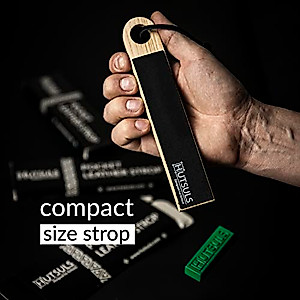 Hutsuls Pocket Knife Strop Kit - Get Razor-Sharp Edges with Pocket Leather Strop for Knife Sharpening, Easy to Use Knife Stropping Kit with Stropping Compound, Stropping Leather Sharpening Strop Block