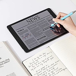 habibee Ballpoint Pen with Stylus Tip 12 Pack, 1.0 mm Black Ink Metal Pen, 2 in 1 Stylus Pen, Stylus Ballpoint Pen for Touch Screens (Mixed Color)