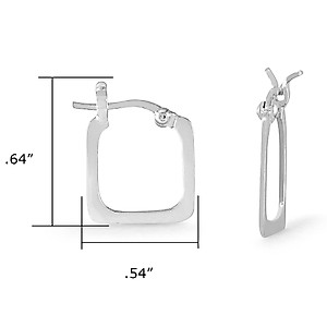 Boma Jewelry Sterling Silver Square Snap Down Hoop Earrings
