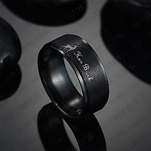 ZKXXJ Free Engraving Personalized Date Coordinates Nickname 6MM & 8MM Stainless Steel His Doe/Her Buck Wedding Engagement Band Rings for Couple, Couples Ring Anniversary Birthday Gift for Men Women