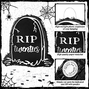 Quera Rip Twenties Pinata Funny 14 x 14.4 x 3 Inch Funeral Pinata with Stick Blindfold and Confetti Paper Fits Candy Favors for Adult 30th Birthday Anniversary Party Supplies Decoration Prop