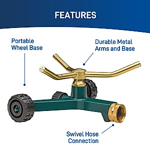 3-Arm Metal Sprinkler with Wheel Base