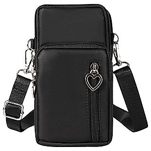 Oxford Cellphone Shoulder Crossbody Bags Wrist Pouch Armband For Motorola One, Moto G Power, G Stylus, G8 Plus, Moto E6 G Power G Stylus Z4 Z3 G7 Plus G7 Play (Black)