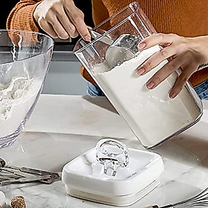 BPFY 2 Pack Large Cereal Containers Storage Set, 2 L/67 oz Plastic Airtight Food Storage Containers with Lids for Kitchen & Pantry Organization (White Lids)