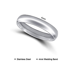 Gem Avenue Stainless Steel Elegant Comfort Fit 4mm Wedding Band Ring For Women, A Gift for Special Occasions Size 7