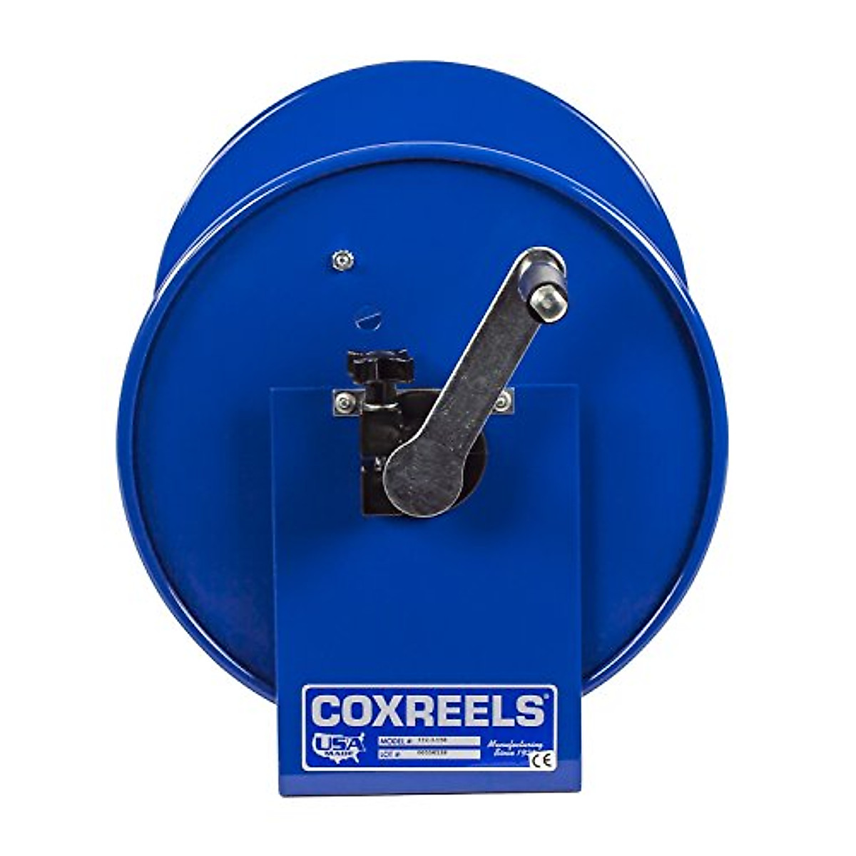 Coxreels 112-3-100 Hand Crank Hose Reel | Spool for Coiling Hoses and Cables | Rotating Storage Reel with Hand Crank | Steel Hose Reel | Fits 3/8'' x 100' Hose | 12” x 18.25” x 13”