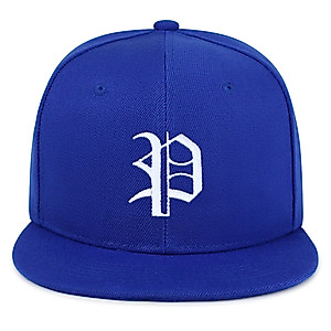JPAK Old English Letter P Hip-Hop Snapback Hat Embroidered Baseball Cap English Alphabet