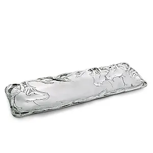 Arthur Court Designs Aluminum Horse Equestrian Oblong Tray 19 inch x 6 inch