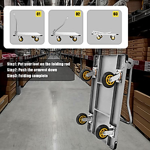 Platform Truck, 1800lb Capacity Heavy Duty Foldable Push Cart, 36 x 24in Flatbed with 6" Swivel Wheels, Platform Truck Hand Cart for Industry, SuperMall (M)