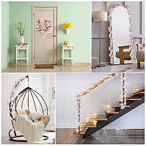 MAQIHAN 2PCS Cherry Blossom Garland - Hanging Cherry Blossom Vines Artificial Flowers Garland Sakura Vines Flower Decor for Wedding Party Decoration