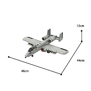A-10 Attack Plane Warthog Attack Plane Building Block Toy Model, Aircraft Model Collection or Suitable, Suitable for Children Over 6+ Years Old Birthday Suitable (1211 Pieces)