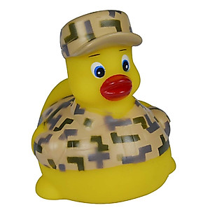 BGick Army Rubber Duck, New, US Army Camouflage Dressed Floater Toy Rubber Duck for Patriotic Theme, Pride & Might Expressed, Gift Showing US Military Might, Birthday Baby Shower General Gift& Might