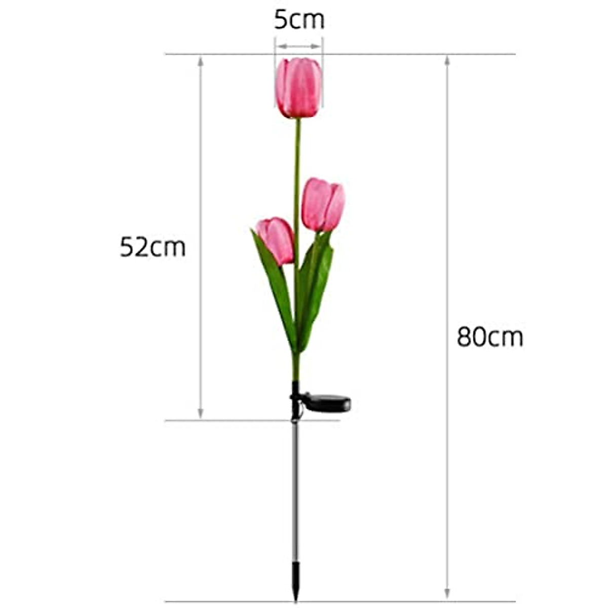 Aolyty Solar Flower Lights Outdoor, IP65 Waterproof Solar Tulip Lights LED Garden Stake Lights for Pathway Lawn Patio Yard Landscape Decorative