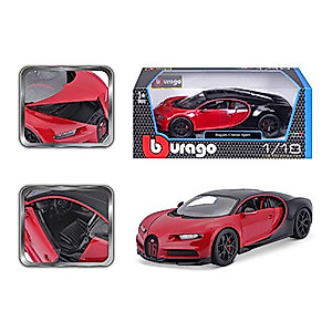 Maisto Bugatti Chiron Sport 1/18 Diecast Model Car - Black/Red (18-11044-00000022)