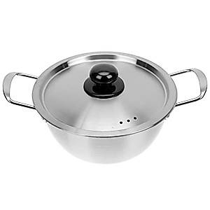 ERINGOGO Pots Korean Ramen Noodle Pot, 2000ml Stainless Steel Stockpot Soup Cooking Pot with Lid, Nonstick Saucepan Small Pasta Pot, Camping Cookware for Stovetop, Induction Korean Movies