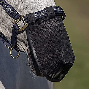 Horze Durable Mesh Nose Cover Fly Mask | Protects Against Flies, Insects and Dust | Attaches to Bridle or Halter - Black - Horse