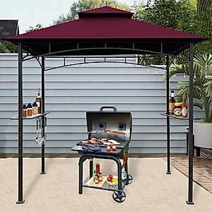 Grill Gazebo Replacement Canopy Roof, 5'x8' Outdoor BBQ Gazebo Top