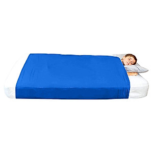 Special Supplies Sensory Bed Sheet for Kids Compression Alternative to Weighted Blankets - Breathable, Stretchy - Cool, Comfortable Sleeping Bedding (Blue, Twin)