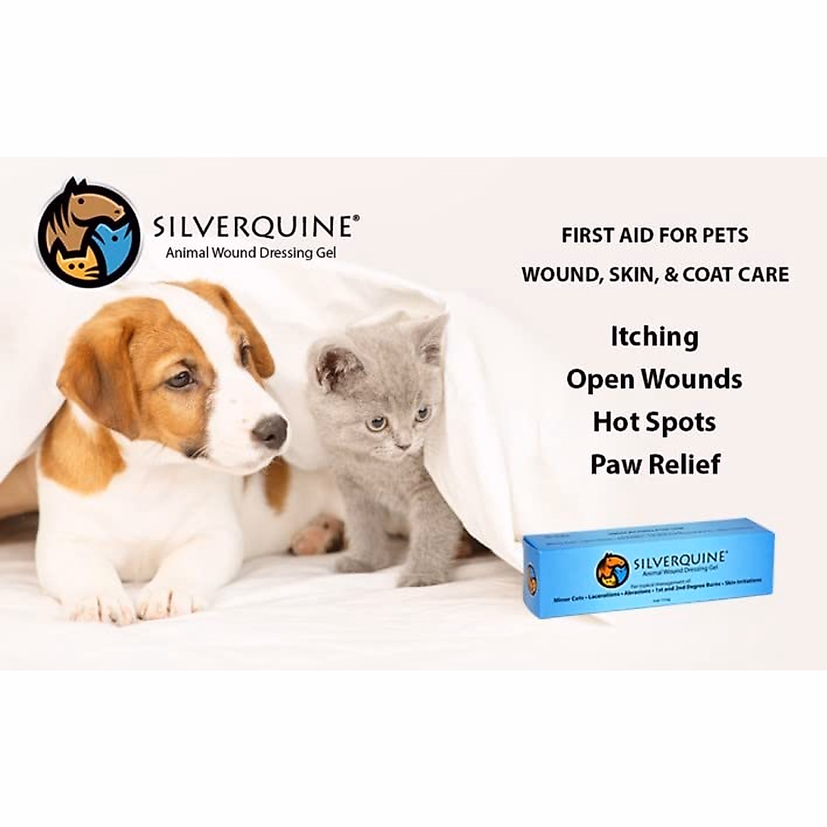 Silverquine Pet Wound & Itch Care | Dogs, Cats, Horses, Skin & Coat Care, Hydrogel Liquid Bandage, Healing on Cuts, Hot Spot, Burns, Skin Irritation, for Relief & Treatment, Vet Recommended 1.5OZ
