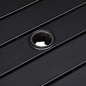 LOKATSE HOME Patio Umbrella Table Stand with Umbrella Hole, Outdoor Table Base Only Garden Table Bistro Table - Black